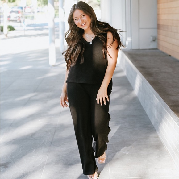 Papermoon | Pants & Jumpsuits | Wide Leg Set Black | Poshmark